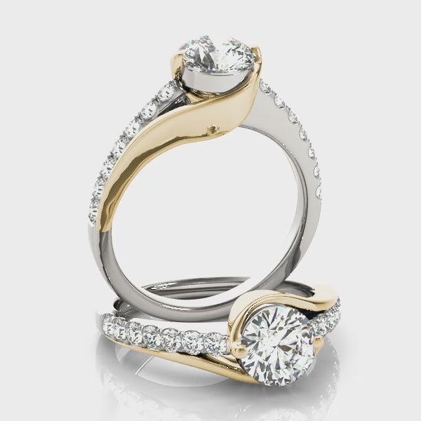 Modern Diamond Engagement Ring with Unique Curved Design – Encore DT